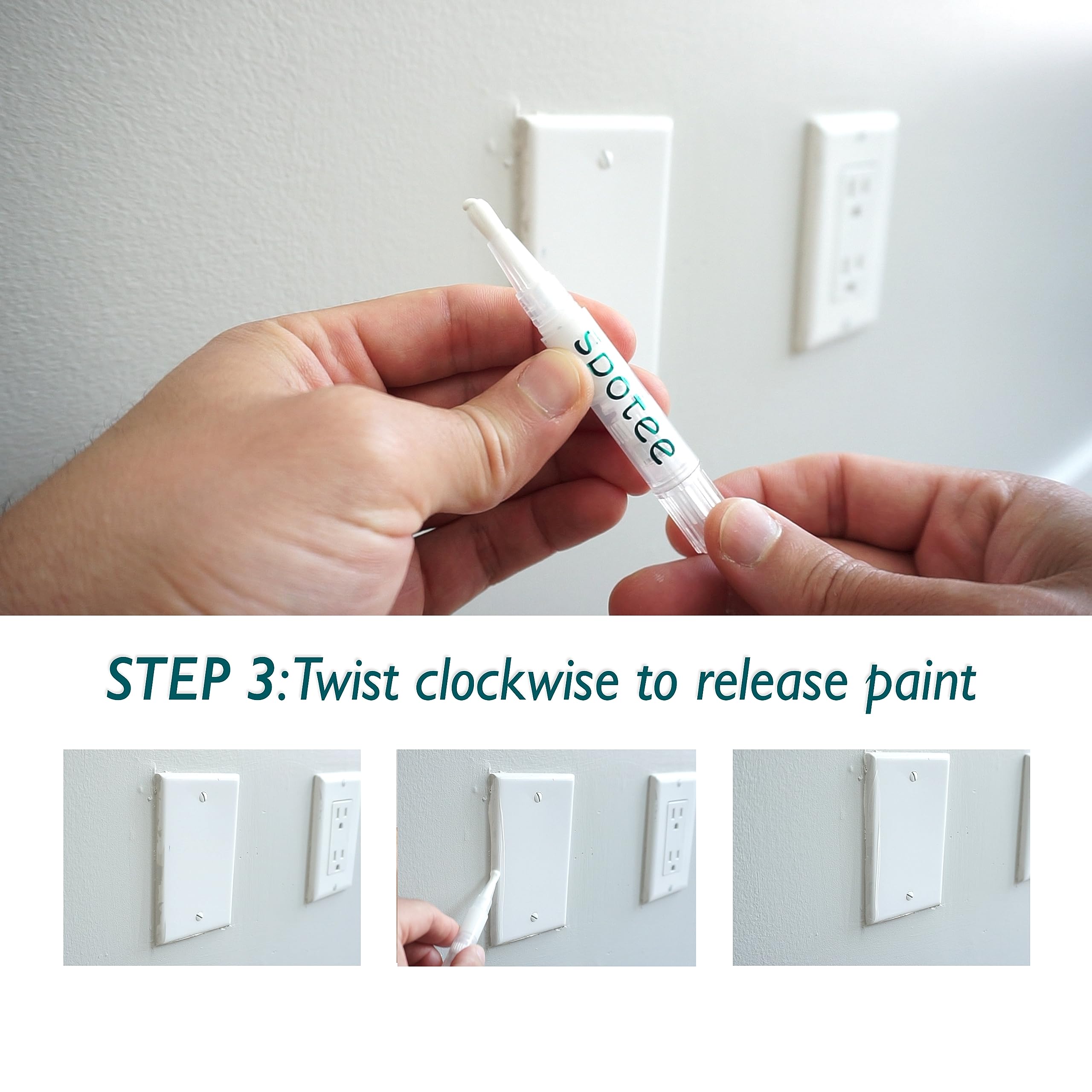 Spotee Fillable Paint Pen Applicator 6PCS For Touch-ups, Painting Walls, Blemished Surfaces - 6 Count, 1 Pack