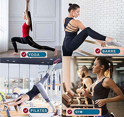 Gym Unit Apparel Non slip sock Bundle, 2 styles, Pilates socks with straps nonslip grip, yoga socks nonslip non skid socks, for Barre, Dance, yoga, Pilates, Ballet, home leisure