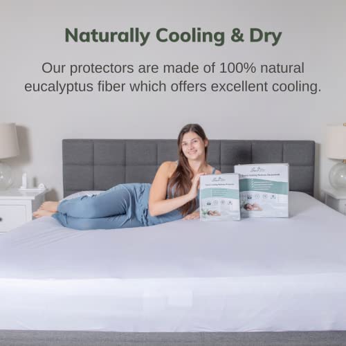 Sweet Zzz 100% Waterproof Natural Tencel Mattress Protector Durable 15β Deep Pockets Machine Washable Hotel Bedding Cal-King (72"x84"x15")