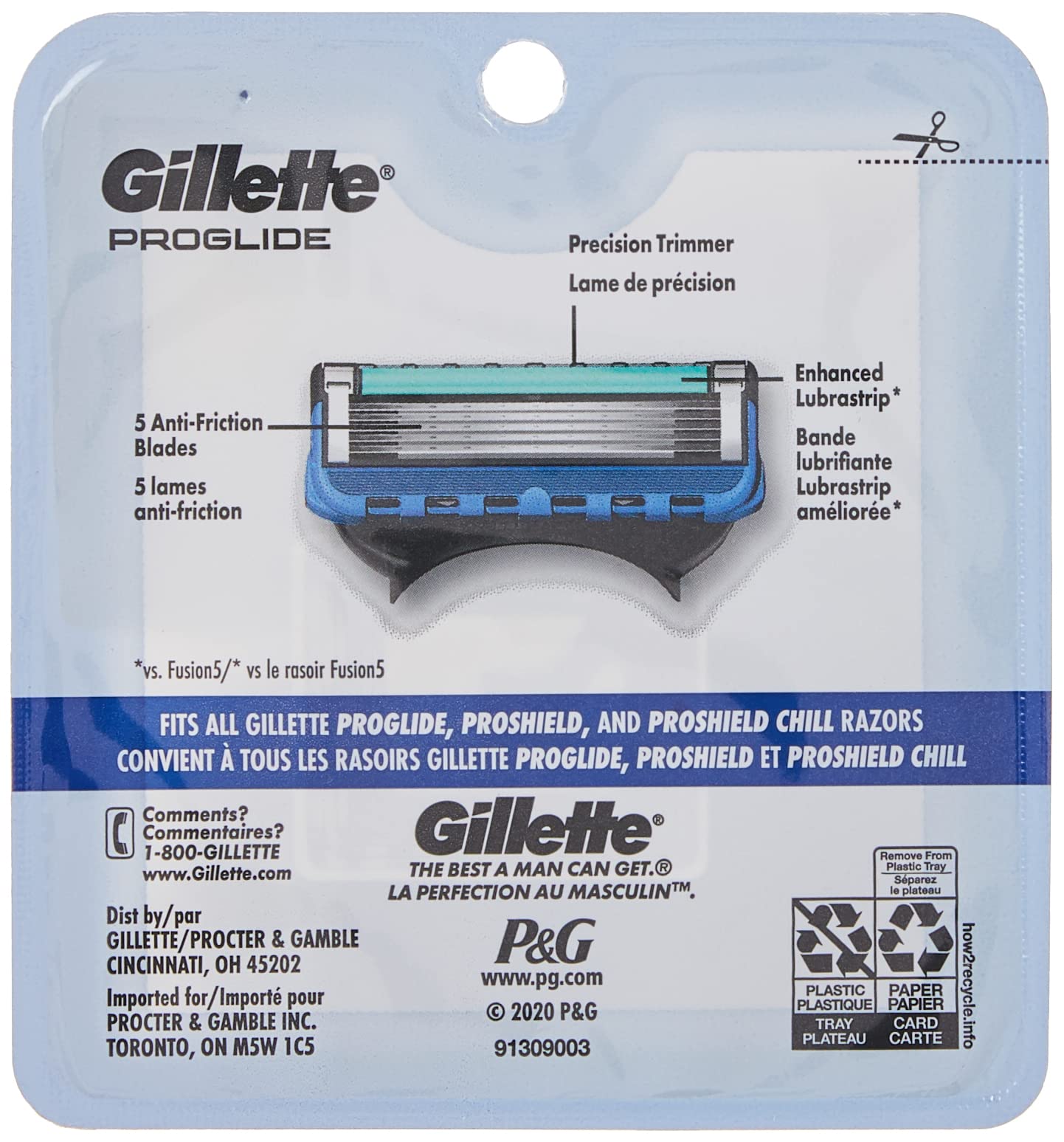 Gillette Fusion5 ProGlide Men's Razor Blade Refills, 4 Count, Mens Razors / Blades