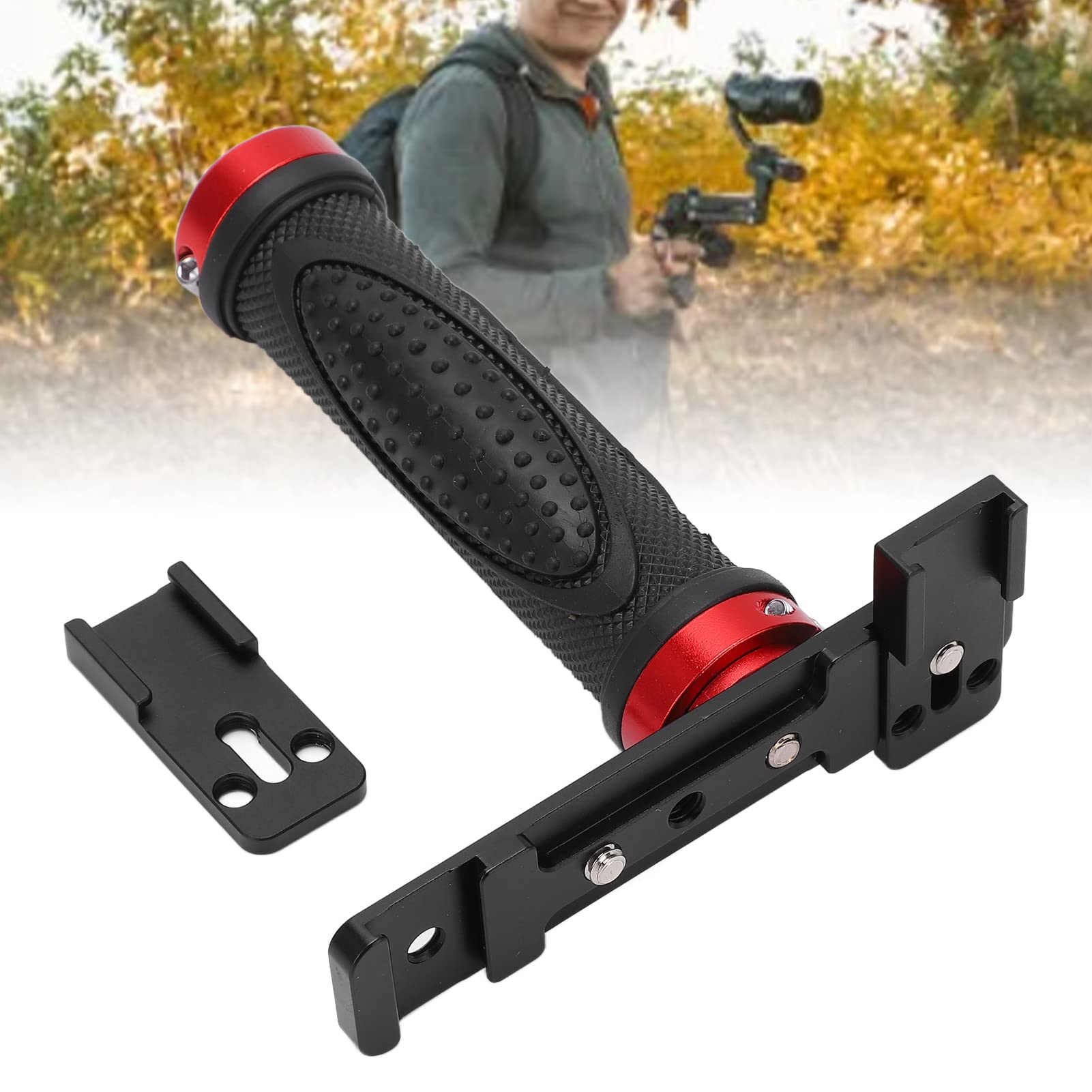 Handheld Holder Stand, Multi Purpose 1/4 Inch Handle Grip Stabilizer Universal Mini Anti Slip Alloy for Smartphone for LED Video Light for Action Camera