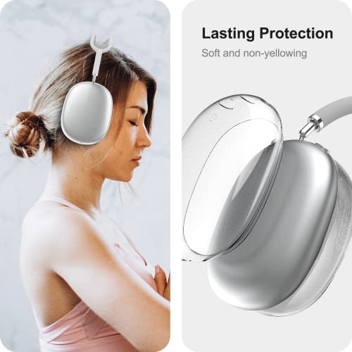 Foweroty Case Cover for AirPods Max Headphones,Ear Pad Case Cover/Ear Cups Cover, Soft Skin Anti-Scratch, Accessories Ultra Protective Cover for Apple AirPod Max,Clear…