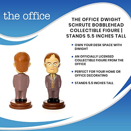 The Office Dwight Schrute Bobblehead Figure | Official The Office Bobblehead Dwight Schrute | The Office Merchandise Dwight Desk Decor Figures | 5.5 Inches Tall