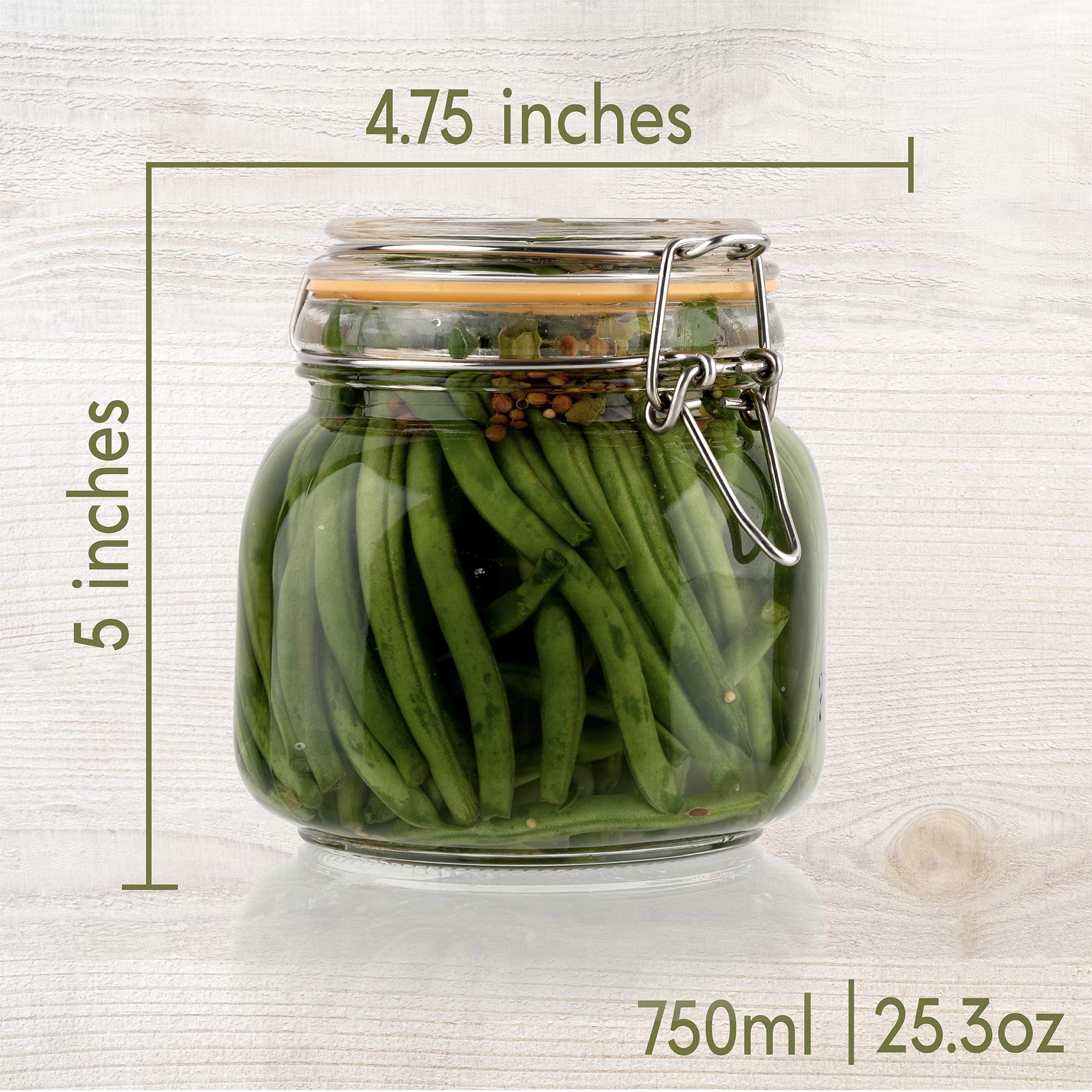 Galashield Glass Jars with Lids Food Storage Jars with Airtight Lids Leak Proof Glass Canisters Kitchen Jars [Set of 2-25 oz]