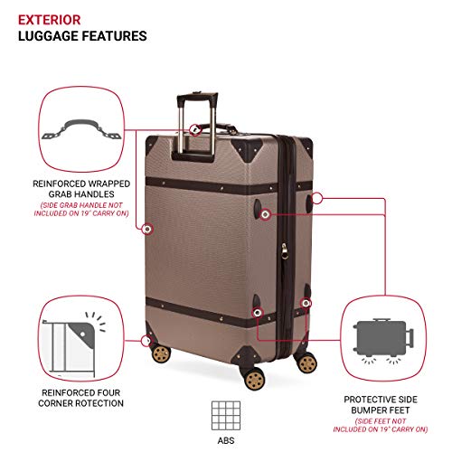 SwissGear 7739 Hardside Luggage Trunk with Spinner Wheels, Blush, 2-Piece Set (19/26)