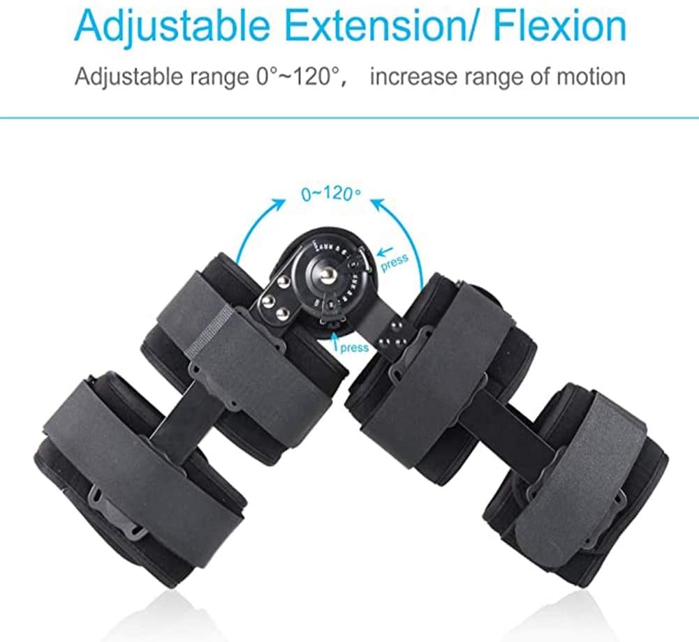 Hinged Knee Support Brace Dual Hinges And Adjustable Cross Straps Helps Stabilized Knee For Arthritic/ACL/Meniscus Tear/Sports Injuries/Walking Running (Color : Large)