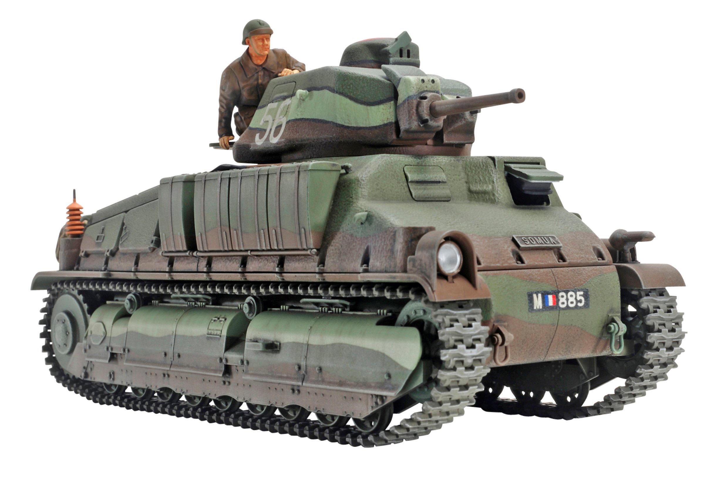Tamiya 300035344 โ 1:35 French SOMUA S35 Medium Tank, Faithful Replica, Plastic, Crafts, Model kit, Assembly, unpainted