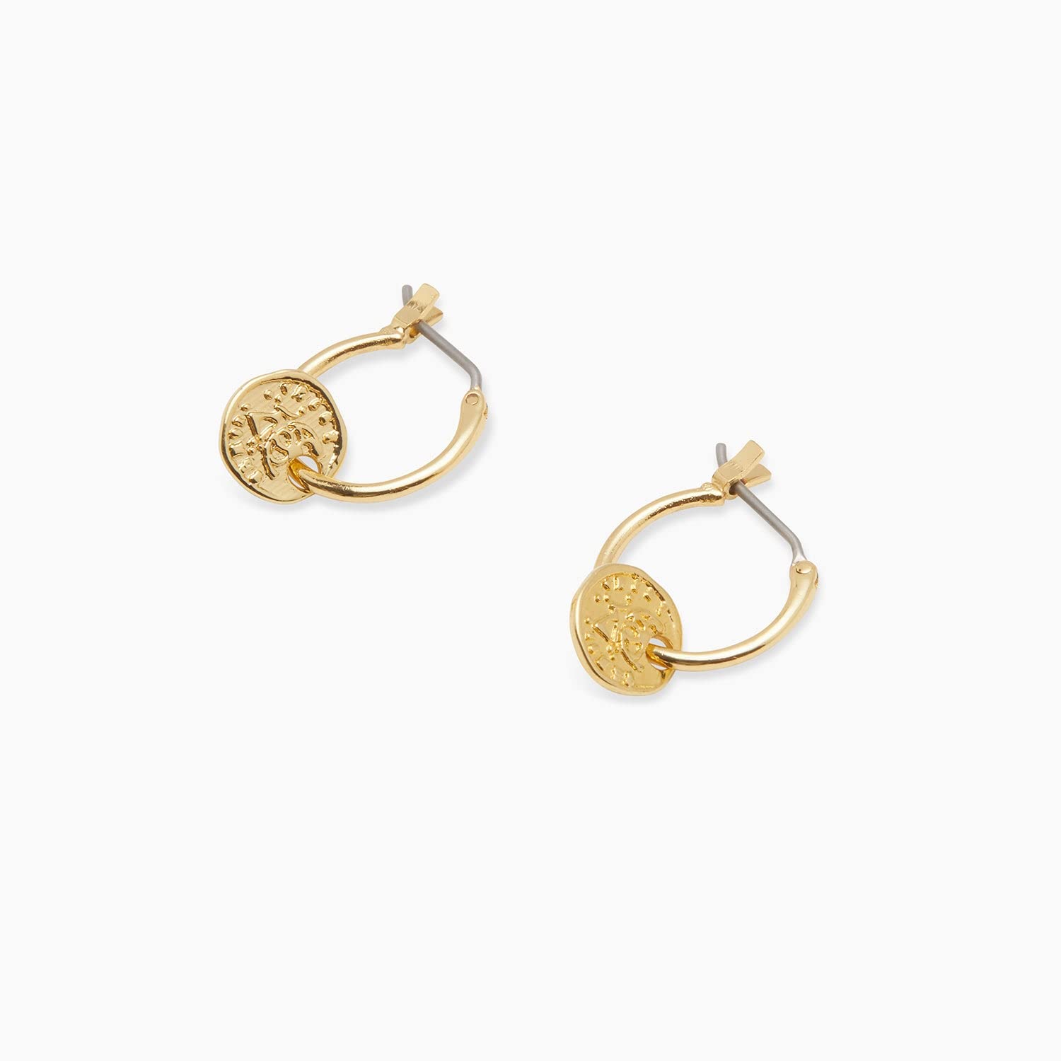 gorjana Women's Ana Coin Huggie Earrings, 18K Gold Plated, Surgical Steel Hinge Closure