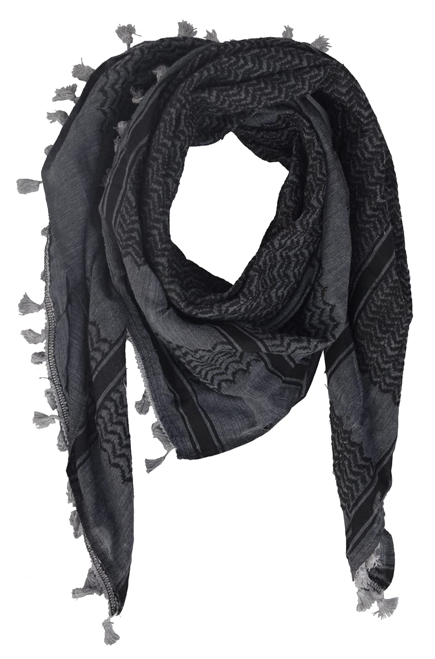 Hirbawi Premium Arabic Scarf Cotton Shemagh Keffiyeh 47"x47" Arab Scarf Made in Palestine (Dheisheh)