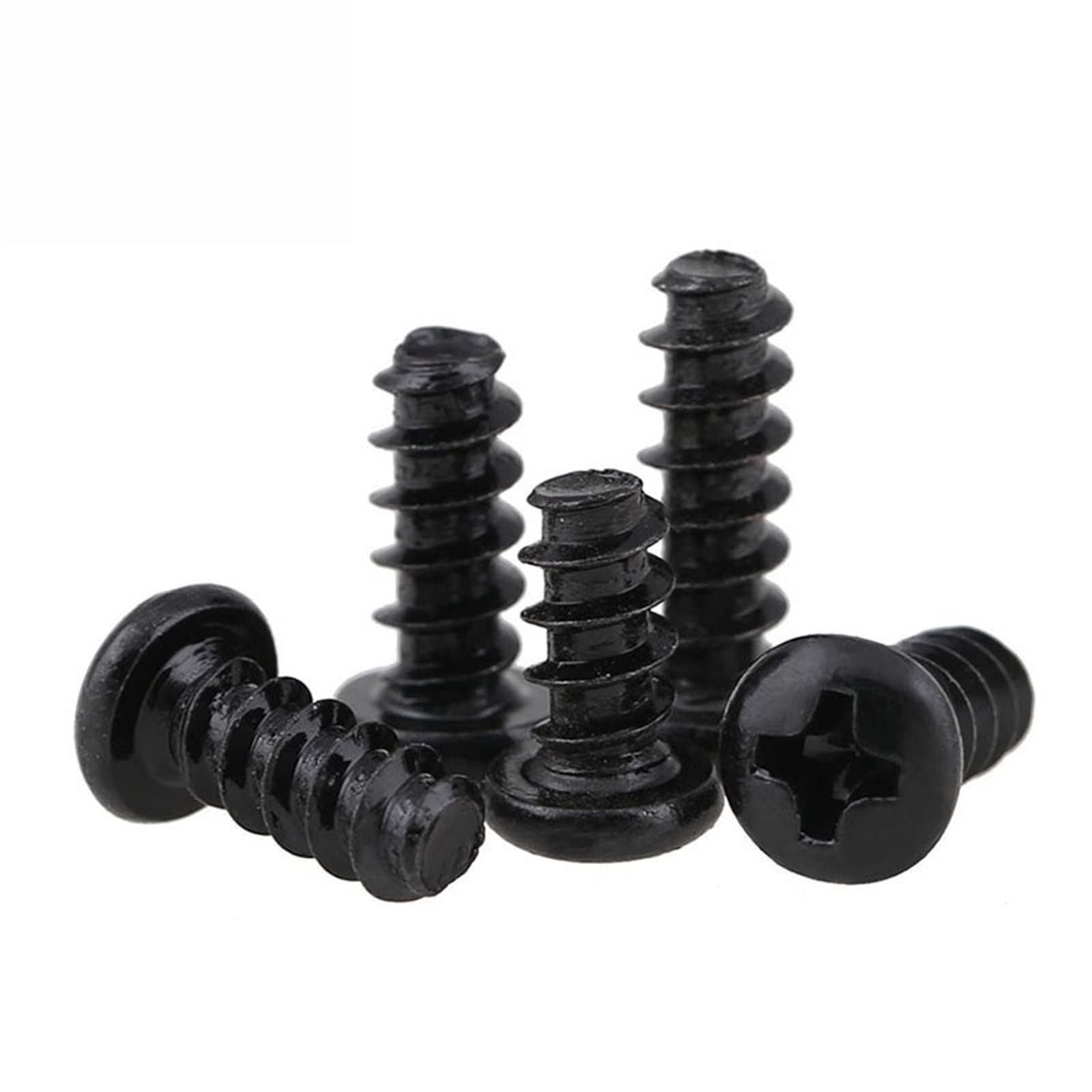 RORUN Wood Screws Black Electronic Miniature Screw with disc Head self-Tapping Telephone Computer Screw