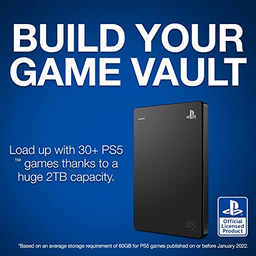 Seagate (STGD2000100) Game Drive for PS4 Systems 2TB External Hard Drive Portable HDD – USB 3.0, Officially Licensed Product