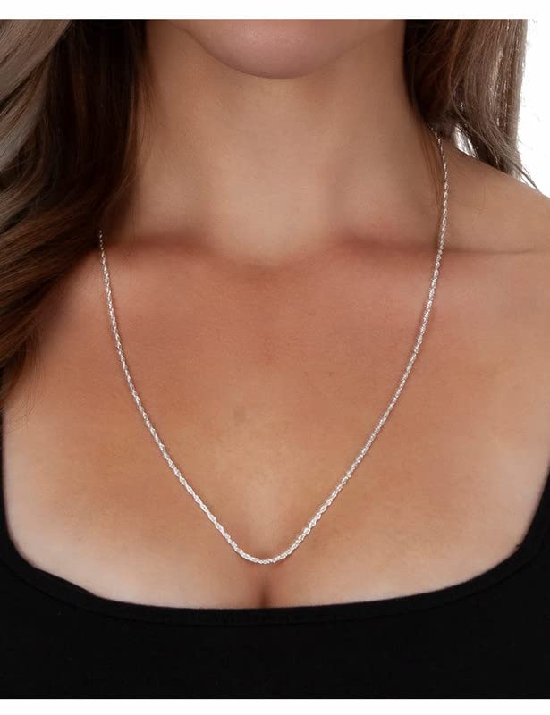 Silver Necklace for women men 2mm Rope Chain 925 Sterling Silver Clasp Rope Chain Silver Chain for men 16/18/20/22/24/26/28/30 Inches(16)