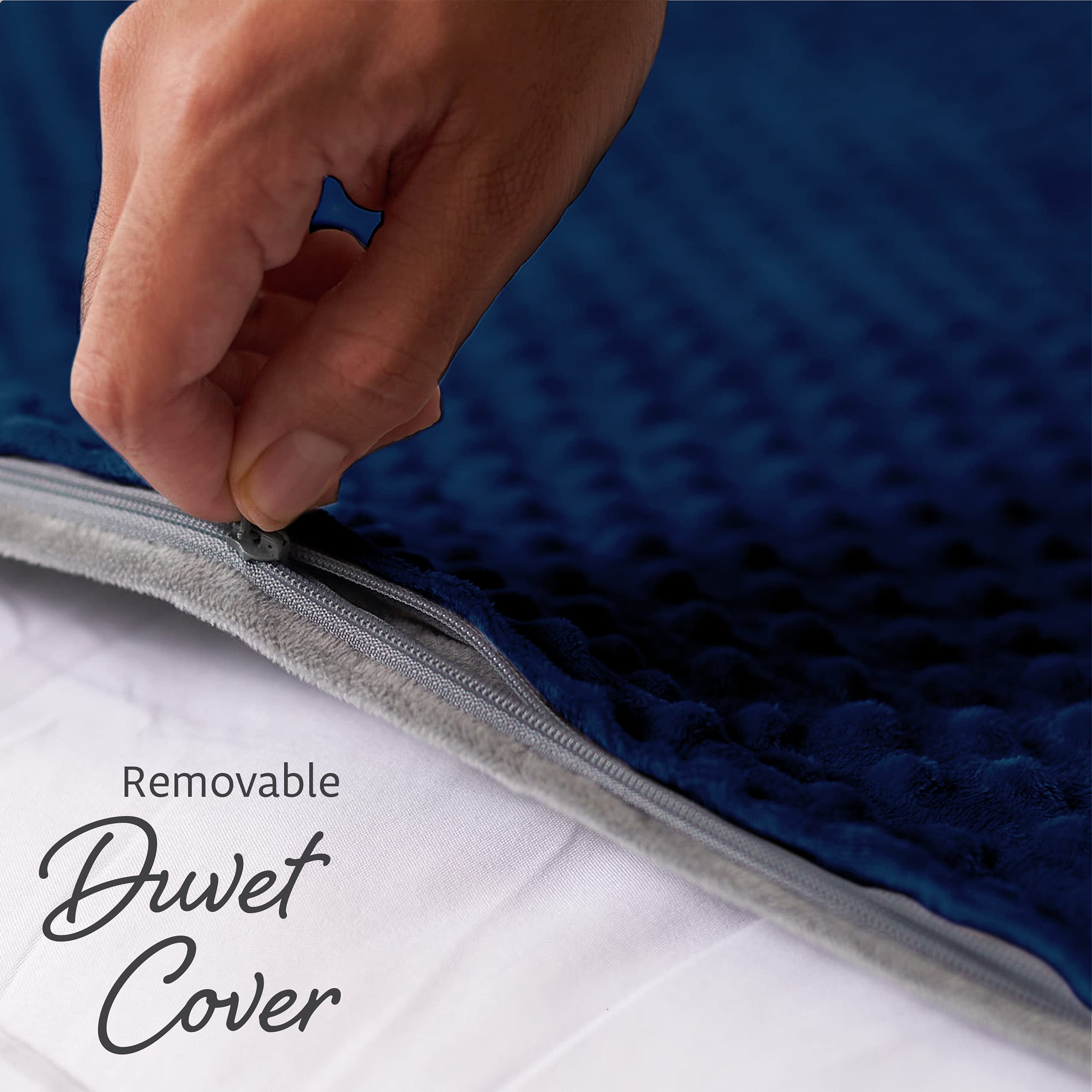 Quility Weighted Blanket for Kids & Toddlers - 12 LB Twin Size Kids Weighted Blanket for Cooling & Heating - 100% Cotton Blanket w/Glass Beads, Machine Washable - 48"x72", Navy