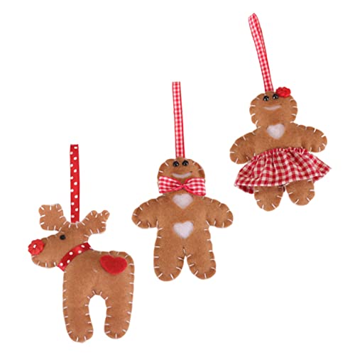 SAFIGLE 3pcs Christmas Ornaments Felt Ornament Adornos para De Elk Decor Elk Ornament Nativity Ornaments Christmas Stocking Stuffers Xmas Ornament Cloth Cartoon Brown 3D Baby