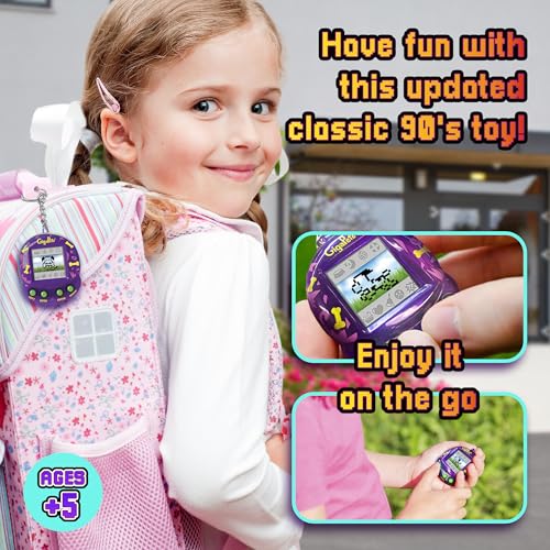 Giga Pet Virtual Pet for Kids Ages 5 and Up, 90s Throwback, 2-in-1 T-Rex Dinosaur | Upgraded Collector’s Edition | Kids Learn to Take Care of a Pet