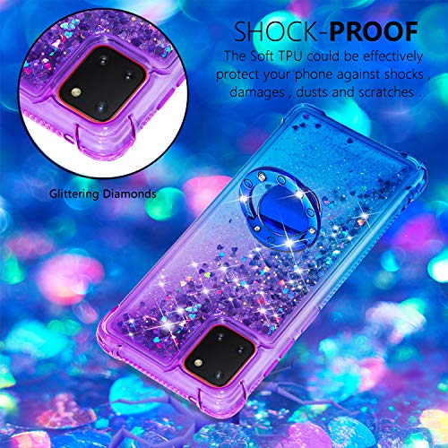 SZYZ Samsung Galaxy A81 Phone Case,Samsung Galaxy Note 10 Lite Case,Samsung Galaxy M60S Case, Glitter Quicksand Gradient Kickstand Shell for Samsung Galaxy A81/Note 10 Lite/M60s,LS Purple Blue