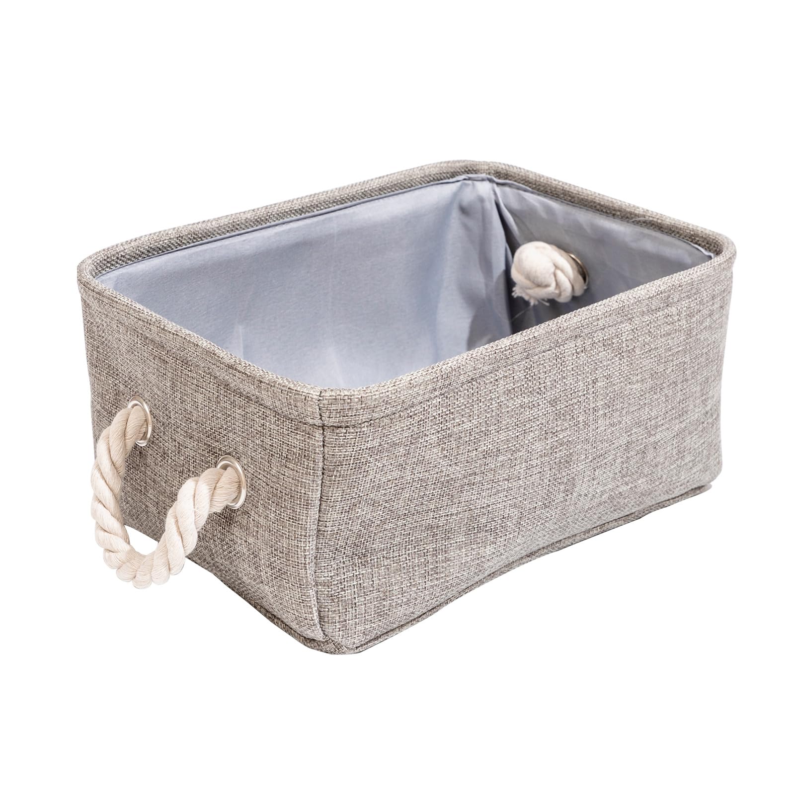 LUFOFOX Storage Basket for Organizing,Grey Small Storage Basket for Shelves Closet Nursery, Decorative Fabric Basket for Toy, 11.61''*8.87'*5.12'' ,Small