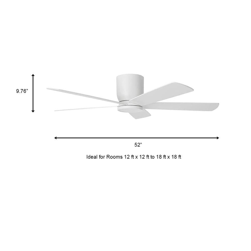 Home Decorators Collection Britton 52 in. Integrated LED Indoor Matte White Ceiling Fan with Light Kit and Remote Control, SW19110 MWH
