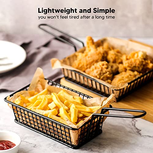 Fryer Basket, Food Grade French Fry Frying Strainer with Handle for Restaurant Home Short (Rectangle) (Color : Square)