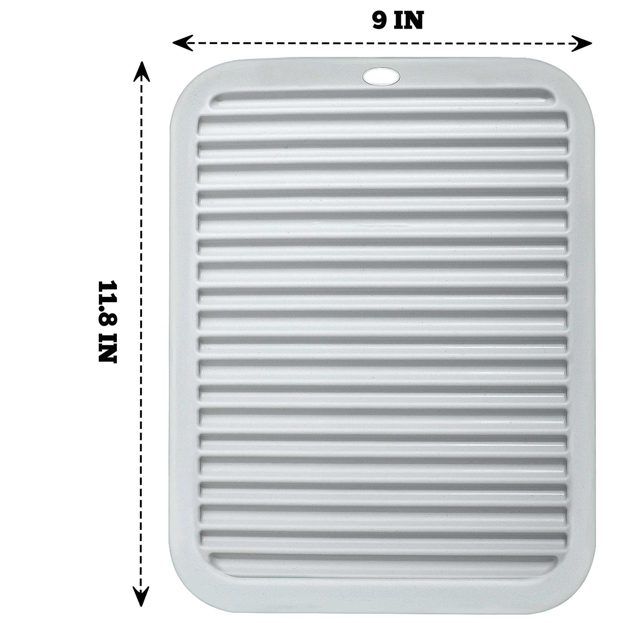 TOPULORS 3 PCS Silicone Trivets for Hot Pots and Pans 9"x12" Heat Resistant Mat Hot Pads for Kitchen Quartz Countertops - Dish Drying Mat Non-Slip Potholders Pot Holders Trivets for Hot Dishes - Gray