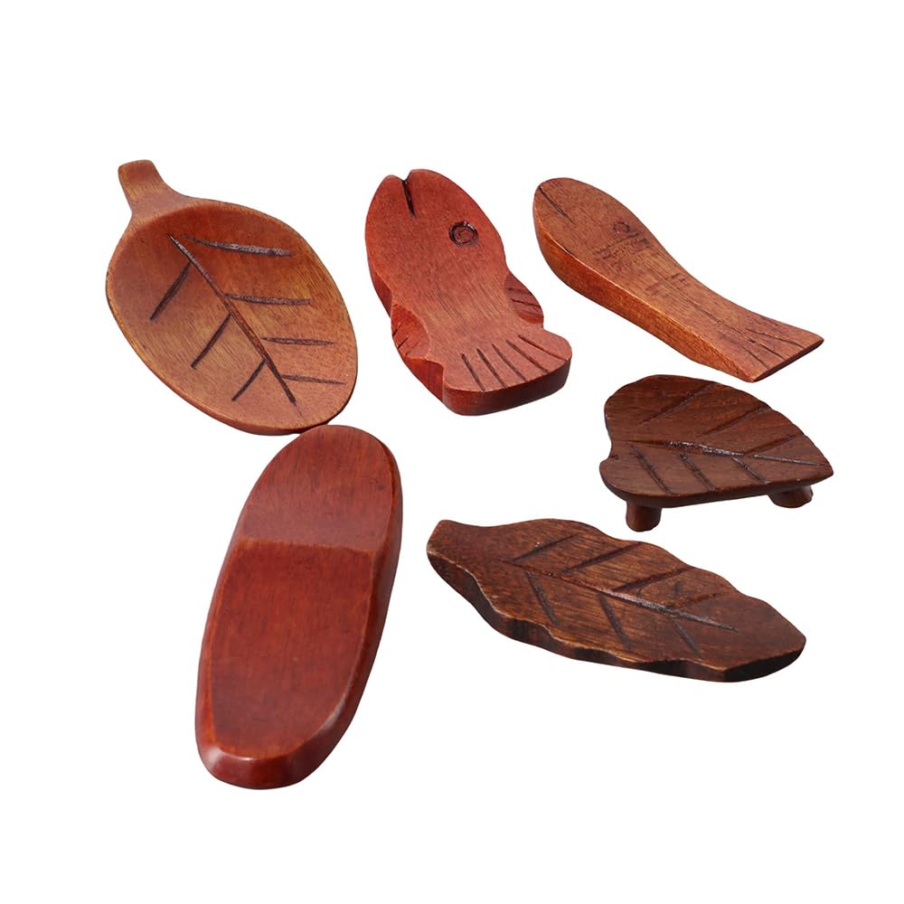 Vctitil 6Pack Handcrafted Wooden Chopsticks Holder Spoon Stand Fork and Knife Holder for Natural Premium Home Dinner Table Decor(1)