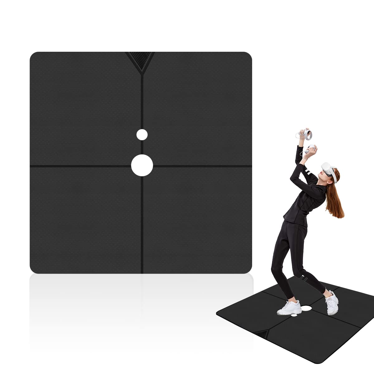 LANMU 39" VR Floor Mat Compatible with Meta/Oculus Quest 2, Soft and Large Virtual Reality Gaming Mat Pad for Beat Saber, Supernatural and More Games