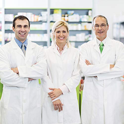 TALVANIA Lab Coat Women White Long Sleeve Uniform Lab Coats Cotton Laboratory Doctor Nurse Coat (X-Large)