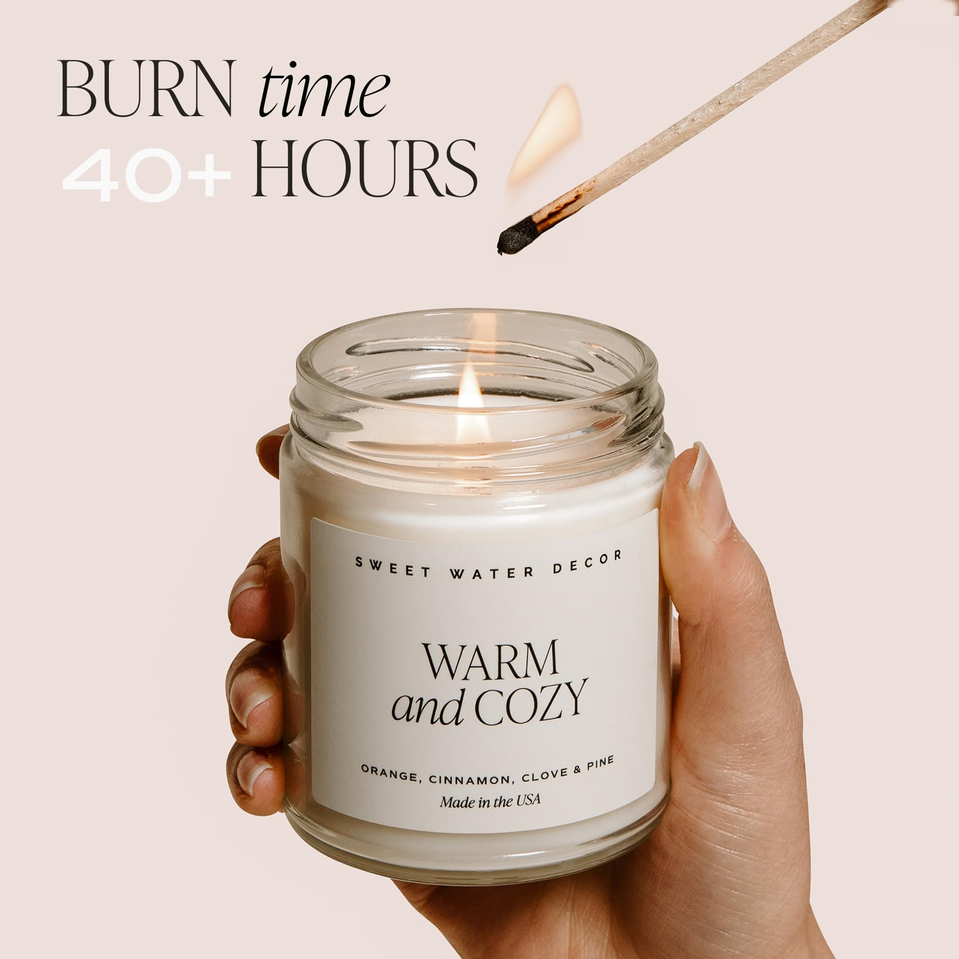 Sweet Water Decor Pumpkin Spice Candle - Fall Candles with Pumpkin, Clover, Cinnamon & Vanilla Scent for Home - Pumpkin Candle with 40 Hours Burn Time - 9Oz Gold Lid Clear Jar Pumpkin Soy Candles
