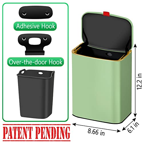 WAYCOM 2.1 Gal Compost Bin Kitchen for Counter Top or Under Sink,Compost Bin Stainless Steel Hanging Compost Bin with Lid for Cupboard/Bathroom/Bedroom/Office,Indoor Compost Bucket