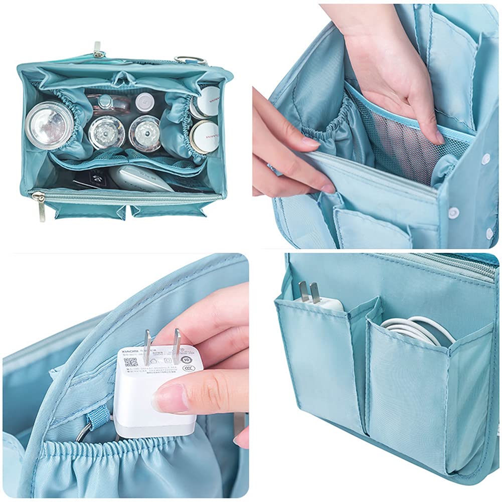 HOYOFO Mini Backpack Organizer Insert Small Shoulder Bag Divider for Rucksack Purse Lightweight Nylon, Light Blue