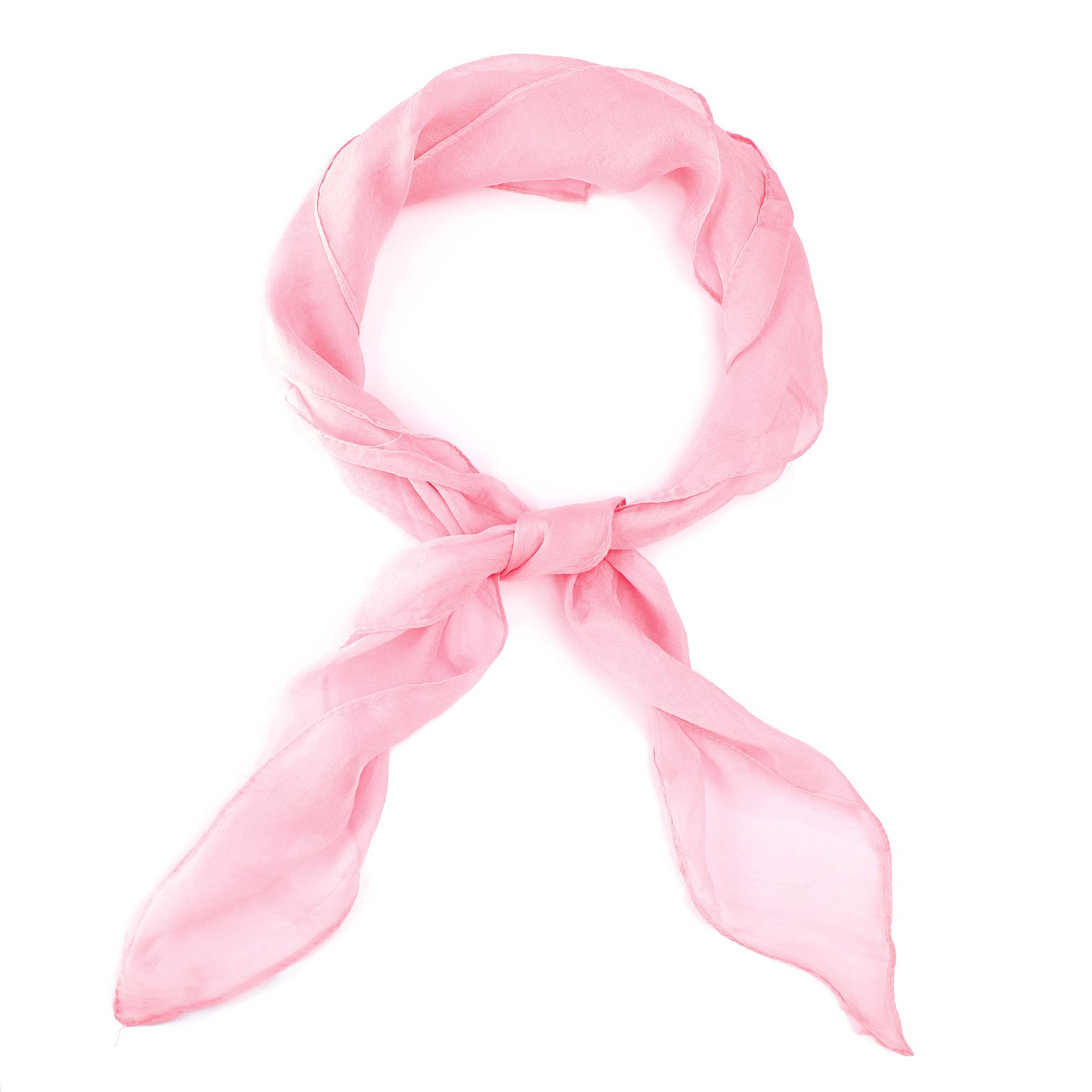 GCFIYPP 1950s Square Chiffon Scarf Sheer Square Neck Head Scarfs for Women,girls (Pink)