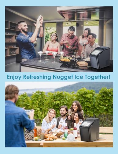 Oraimo Nugget Ice Maker, Ice Makers Countertop, 26 Lbs/Day Tooth-Friendly Chewable Ice with Self-Cleaning & Auto Water Refill, Sonic Pebble Ice Maker Machine for Party, RV, Home and Kitchen