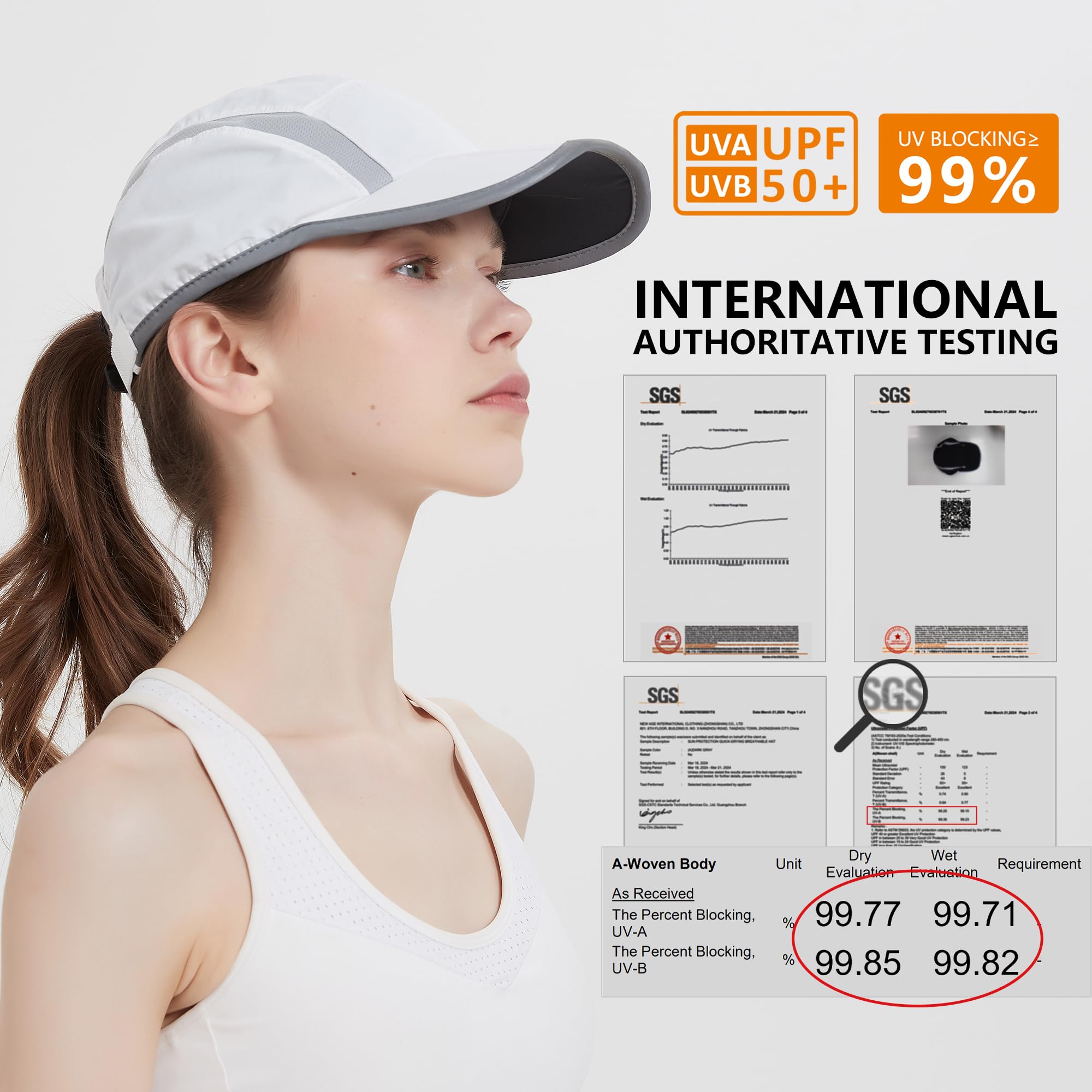 GADIEMKENSD 40+ UPF Inhibit UV Baseball Cap Quick Drying Reflective Foldable Cap Water Repellency Sport Hat with Mesh Race Suitable for Running Outdoor Activity (Dark Gray)