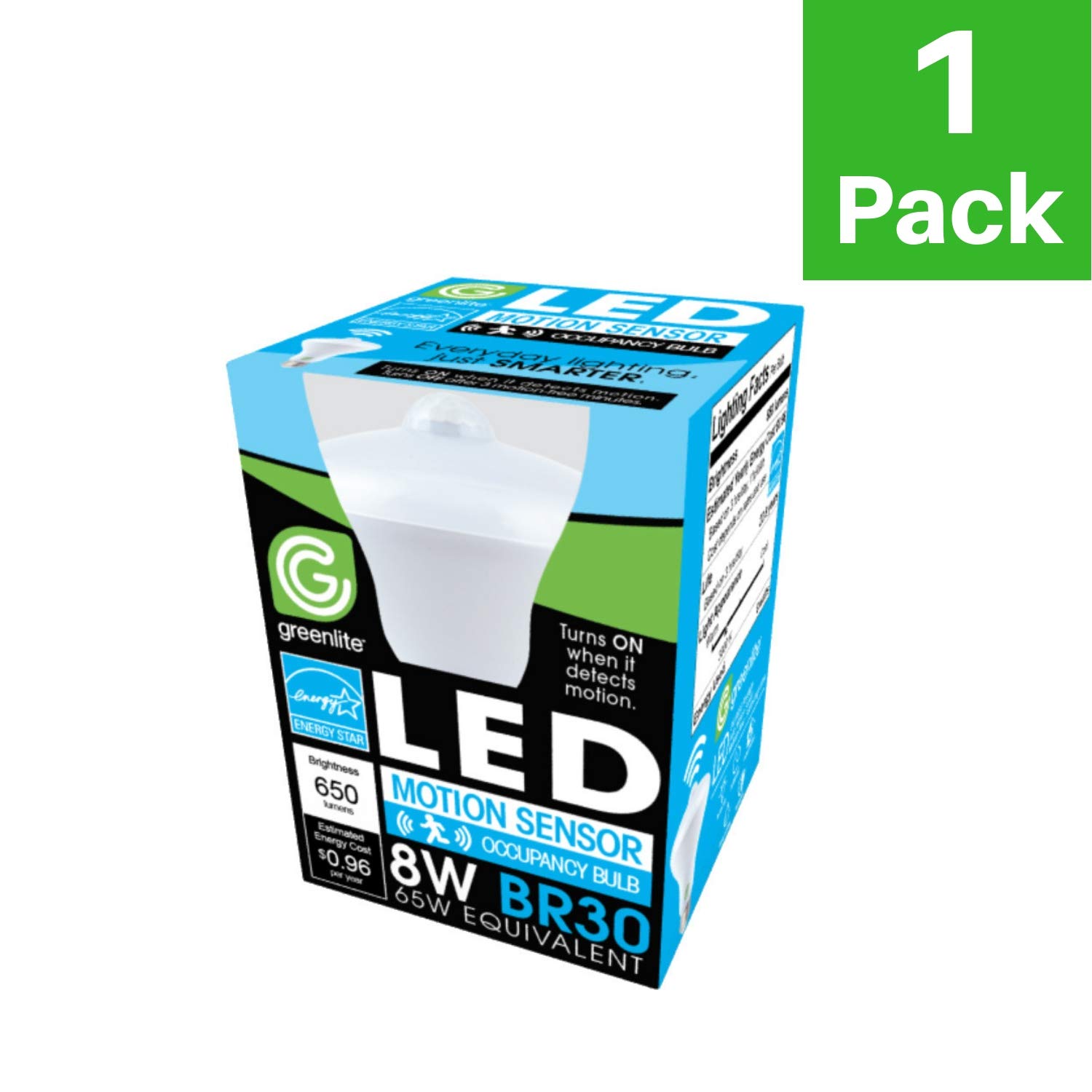 Greenlite BR30 E26 Medium LED Motion Activated Bulb Bright White 65 Watt Equivalence 1 Pk.