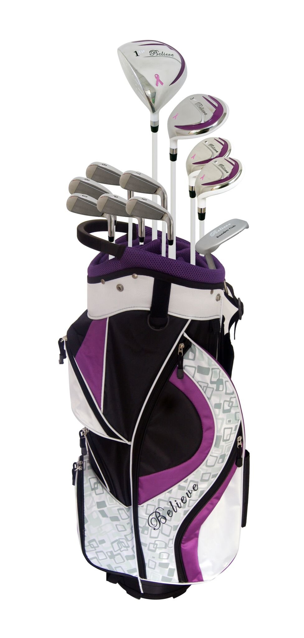 Founders Club Left Handed Believe Ladies Complete Golf Club Set Purple Left Handed (Standard)