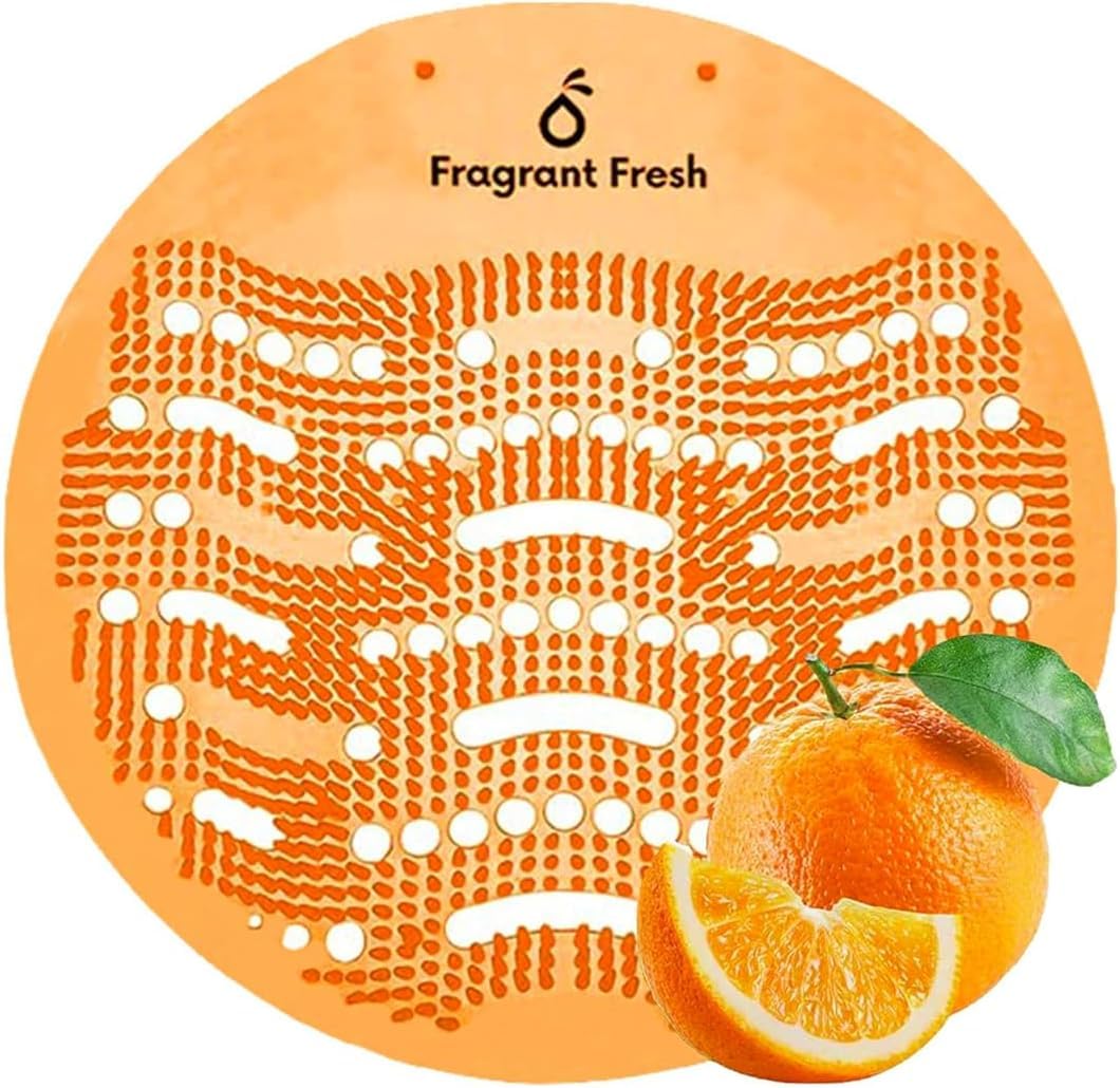 Urinal Screen Deodorizer (50Pack) Anti Splash Long Lasting Fragrance Urinal Cakes Eliminate odours Keeps Bathroom fresh- For Public and Private restrooms-Multiple Use-Orange Citrus