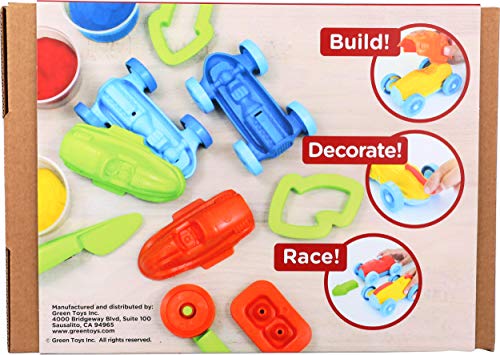 Green Toys Race Car Maker Dough Set - 12 Piece Pretend Play, Motor Skills, Creative Arts & Crafts Activity Kids Toy Set