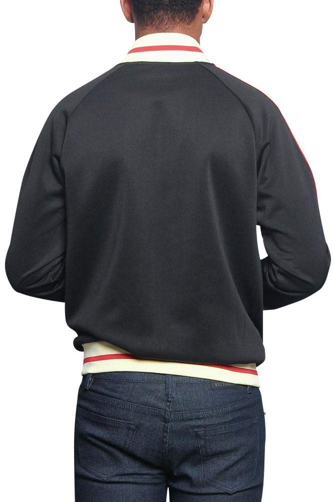 G-Style USA Men's G Tri-Tone Striped Track Jacket JK5014 - Black - 3X-Large - V3F