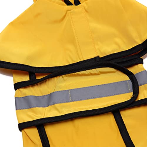 Ornaous Reflective Yellow Dog Raincoat with Hood, Waterproof Pet Rain Jacket for Small Puppy Large Dogs(L Size)