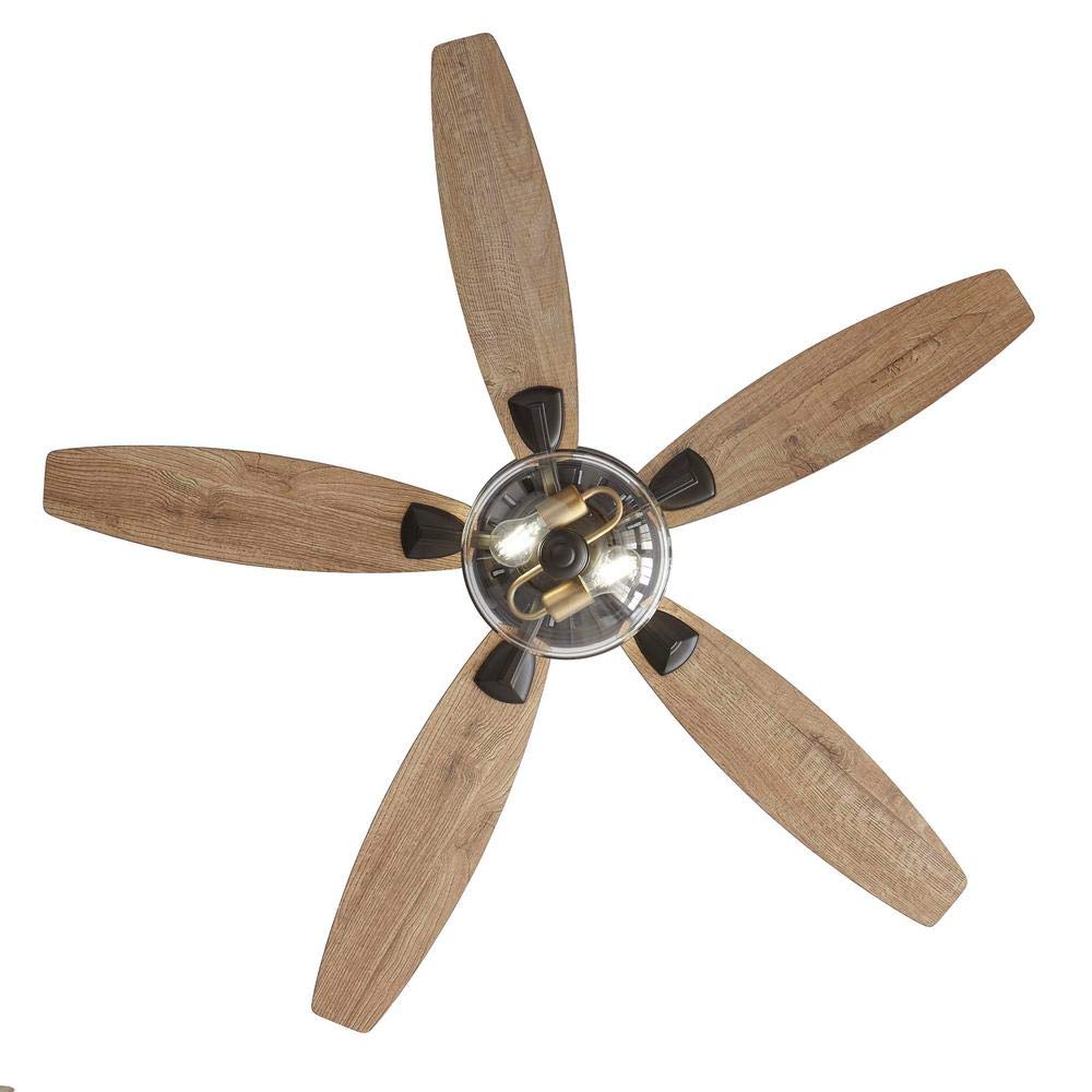 Home Decorators Collection Connor 54 in. LED Seville Bronze Dual-Mount Ceiling Fan with Light Kit and Remote Control