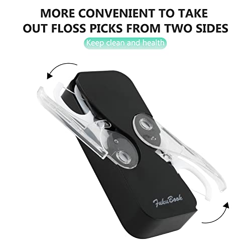 Portable Dental Floss Picks Dispenser Floss Holder Upgrade Automatic Travel Case Floss Dispenser Refillable Floss Box Professional Floss Pick Organizer for Teeth Cleaning (4 Pack)