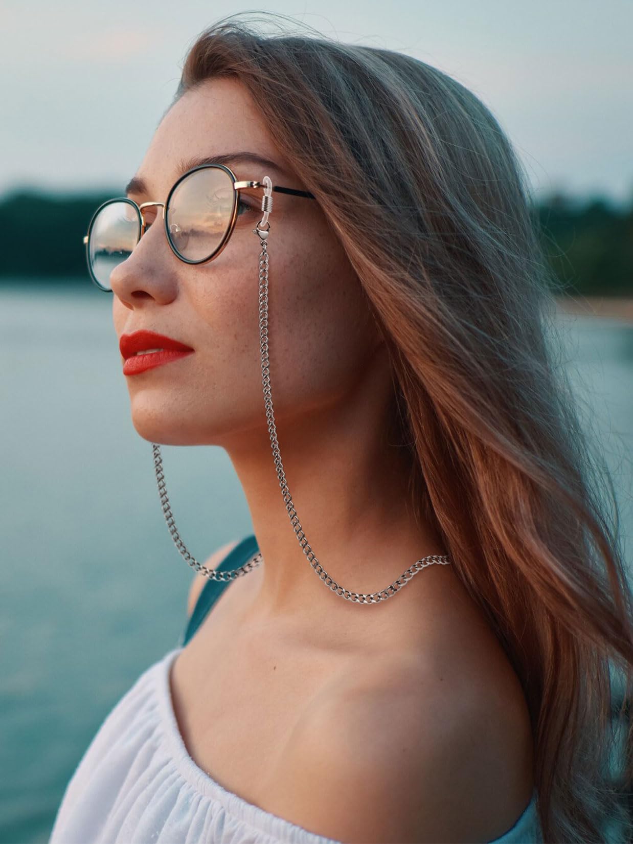 Glasses Chain for Men 28" Stainless Cuban Chain Eye Glasses Chains for Women