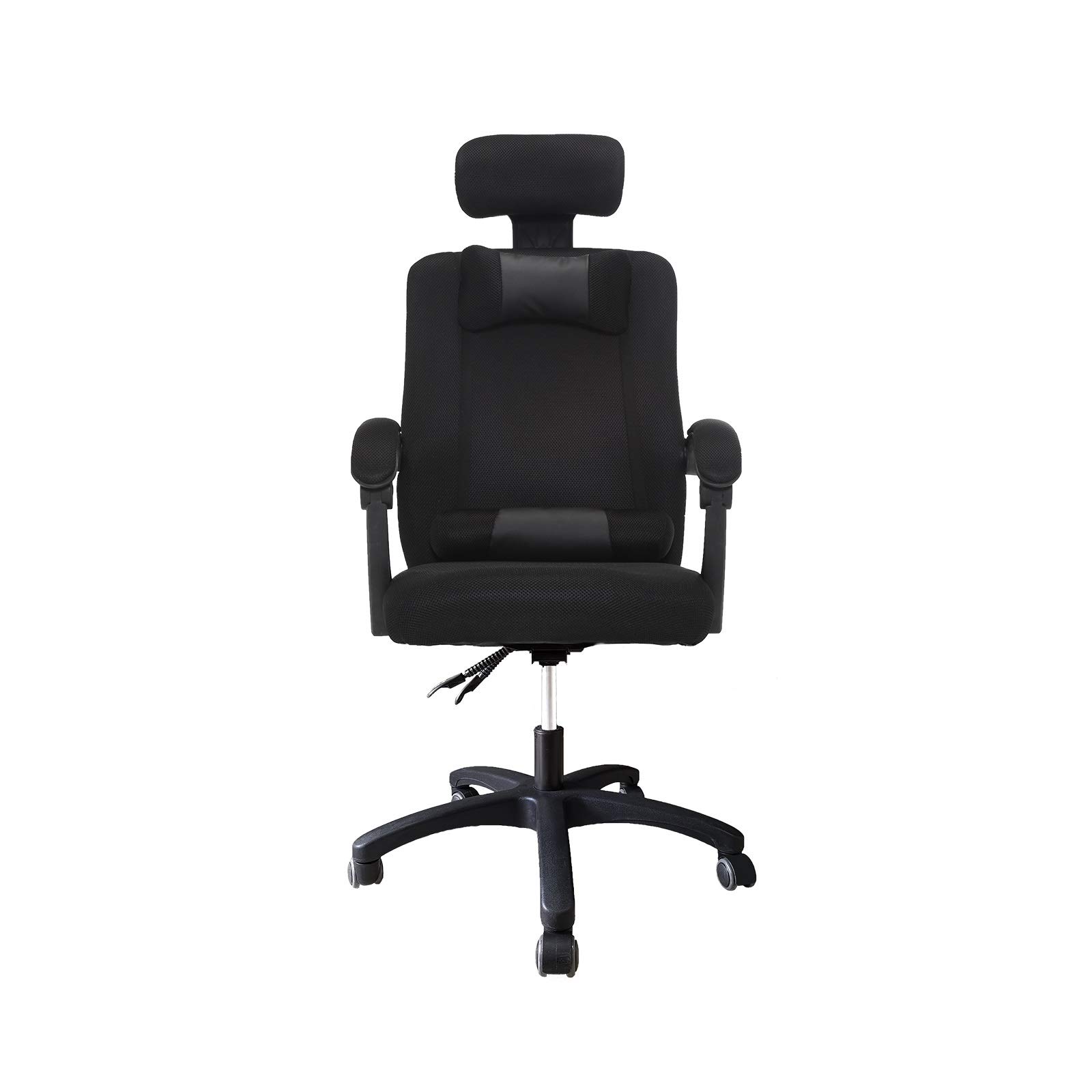 Home Office Chair Ergonomic, Breathable Mesh Fabric Computer Desk Task Chair Swivel, Reclining Back, Adjustable Headrest ＆Seat Height Black
