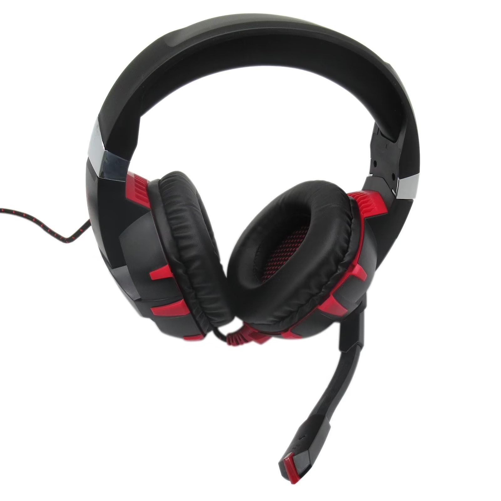 Gaming Headset for PS4 New Xbox one PC Mac Laptop, Professional 3.5mm Over Ear Headphones, Stereo USB Headset with LED Light and Noise canceling Mic for Games by Runying (Red)