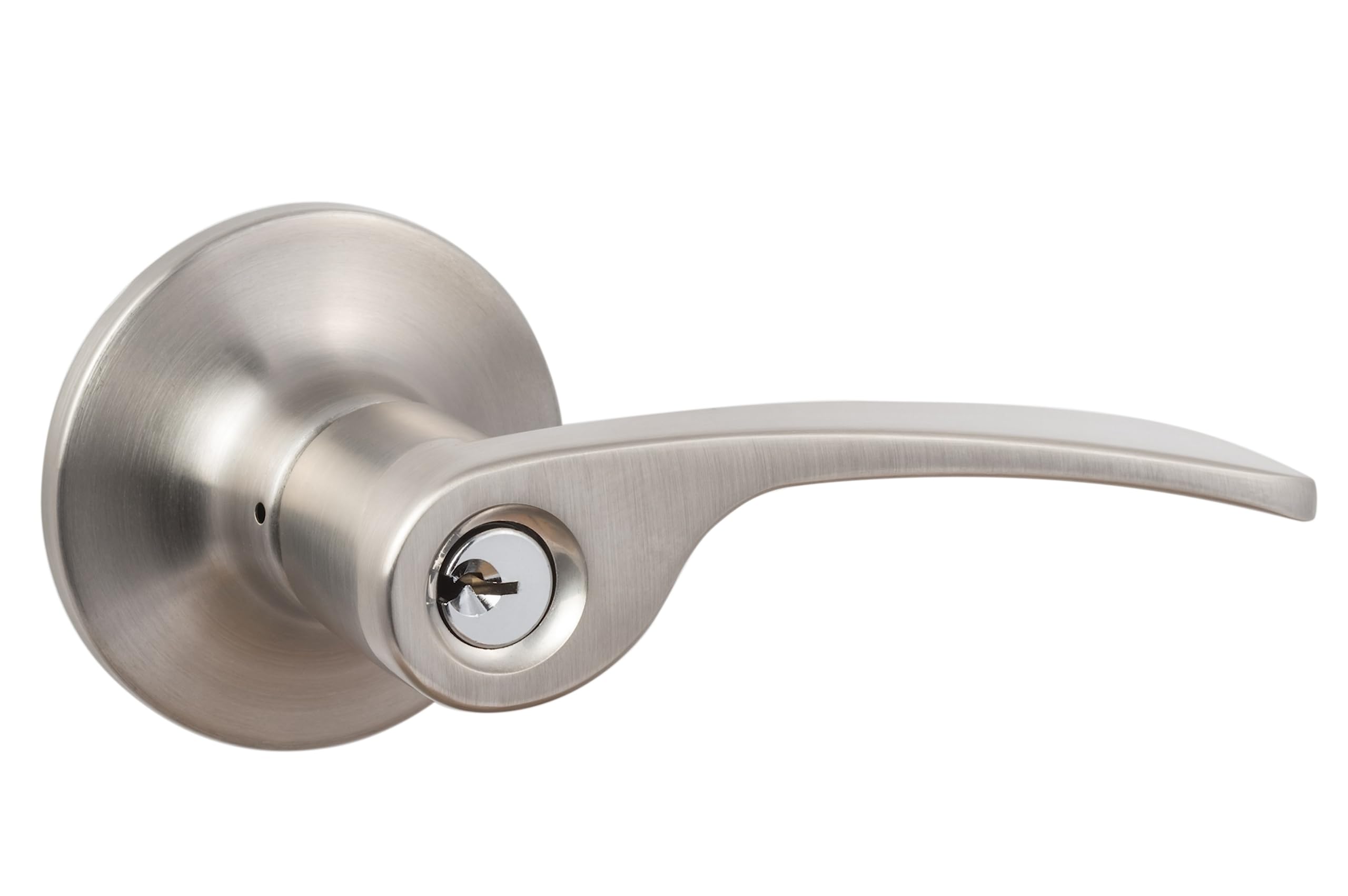 Sure-Loc Hardware Grade 2 Residential Edge Satin Nickel Reversible Keyed Entry Door Handle