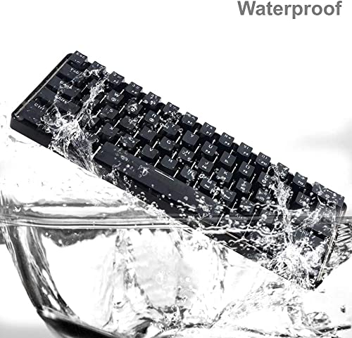 HK GAMING GK61 Mechanical Gaming Keyboard - 61 Keys Multi Color RGB Illuminated LED Backlit Wired Programmable for PC/Mac Gamer (Gateron Optical Silver, Blue)