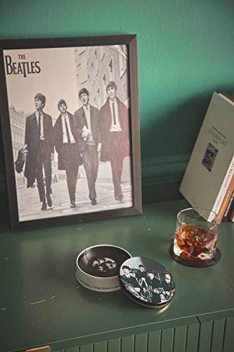 The Beatles - 8 Piece Mini Vinyl Record Coaster Set with Tin & Magnetic Bottle Opener by Retro Musique