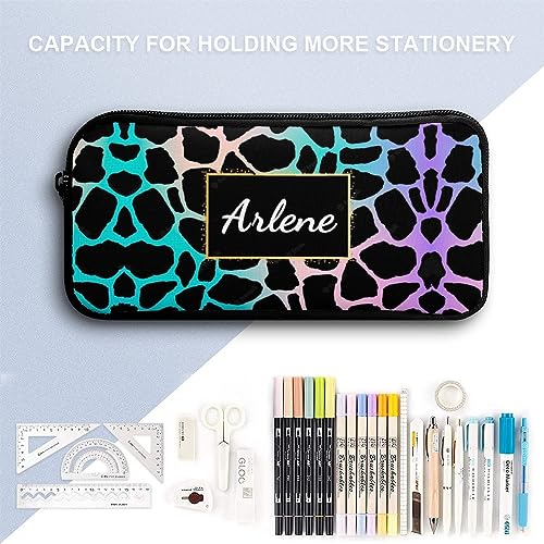 Wellhoope Custom Name Backpack 3PCS Set Cow Print Aesthetic Backpack Lunch Bag Pen Case 3 IN 1 Outdoor Daypack Travel Bag Double Shoulder Laptop Bag Climbing Backpack