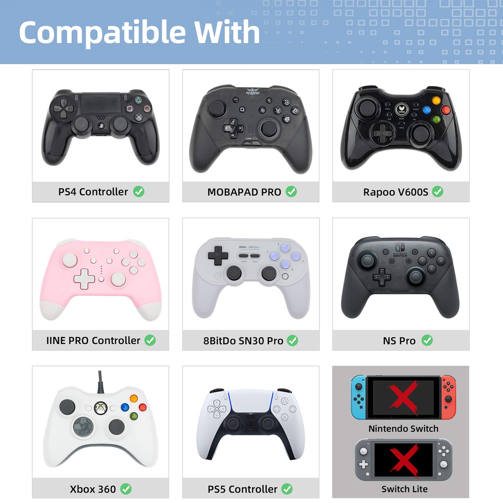 GeekShare Cute Thumb Grip Caps for Playstation 5 Controller, Thumbsticks Cover Set Compatible with Switch Pro Controller and PS4 PS5 Controller, 4Pcs - Frog & Axolotl