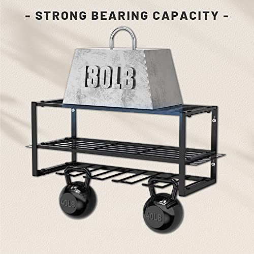 Power Tool Organizer, 3 Layers Wall Mount Drill Rack,Garage Wall Organizer with Shelf,Heavy Duty Garage Tool Organizer for Workshop, Tool Room, Garage, Utility Storage Rack.